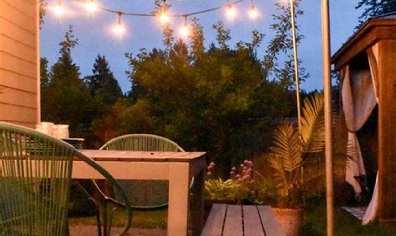 Easy DIY Outdoor String Light Pole Stand Ideas + Tips